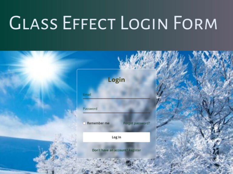 Glass Effect Login Form with HTML & CSS