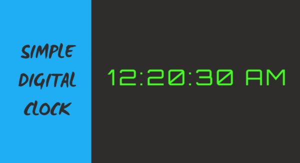 A Simple Digital Clock in HTML CSS & JavaScript